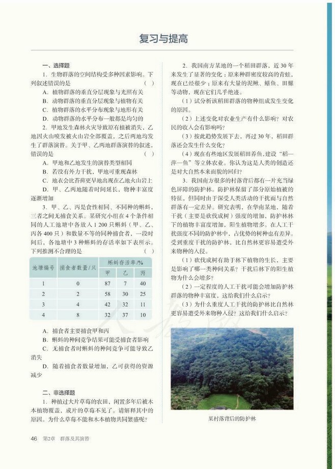 第3节 群落的演替2019年审定人教版高中生物选修2中学课本网