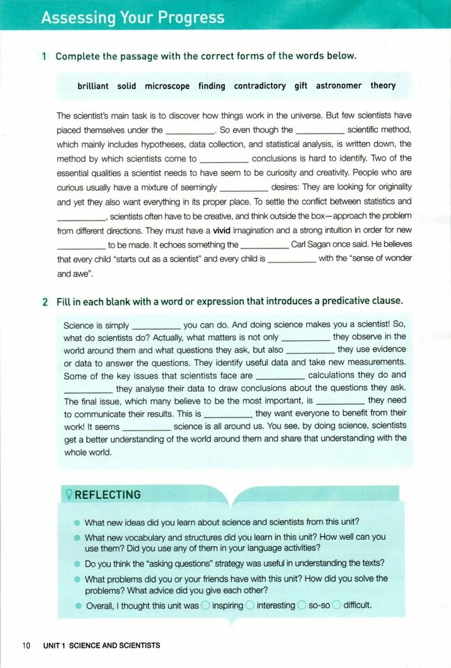 Unit 1 SCIENCE AND SCIENTISTS|2019年审定人教版高中英语选修第二册_中学课本网