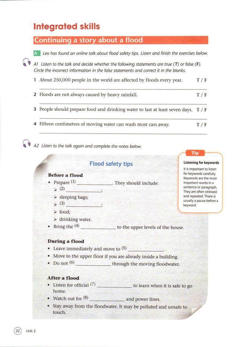 UNIT 2 Natural disasters|2019年审定译林版高中英语必修三_中学课本网
